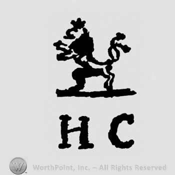 Mark with A crowned prancing lion above the | #216463