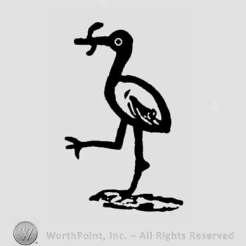 Mark with A stork with a fish in its beak | #216565