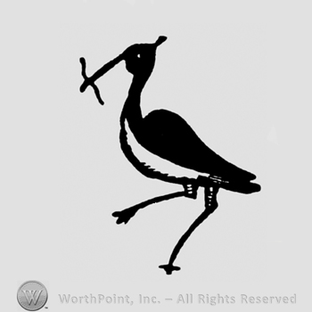 Mark with A stork with a fish in its beak | #216566