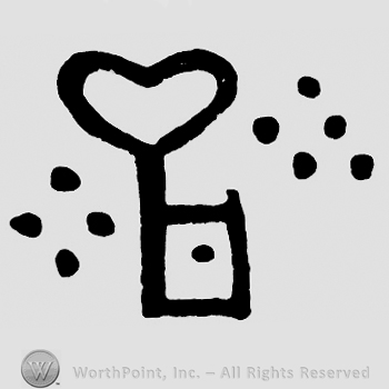 Mark with A key with some dots;heart shape. | #220742