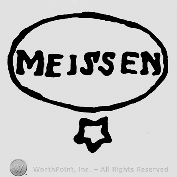 Mark with Meissen written inside an oval;A star | #221660
