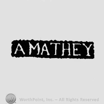 Mark with The text "A MATHEY" and a rectangle. | #23390
