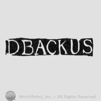 Mark with The text "D BACKUS" and a rectangle. | #23869