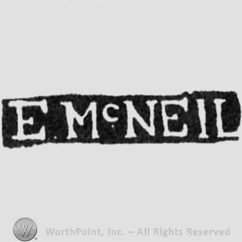 Mark with The text "E. MCNEIL" and a rectangle. | #23920