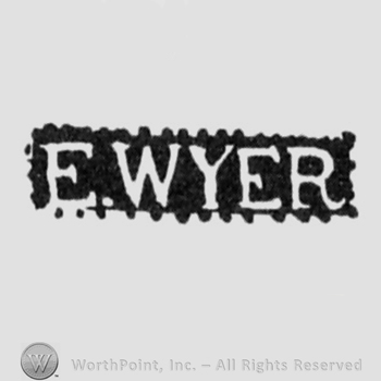 Mark with The text "E. WYER" and a jagged | #25992