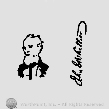 Mark with A man's portrait and a signature. | #26420