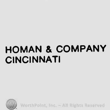 Mark with The text "HOMAN & COMPANY CINCINNATI". | #26606