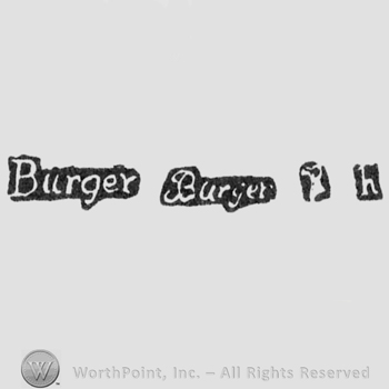 Mark with The text "Burger Burger", a shape like | #27065