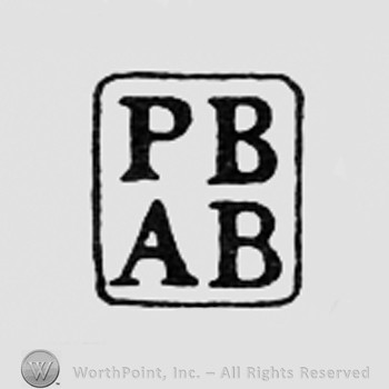 Mark with The letters "PB AB" and a rectangle. | #316335