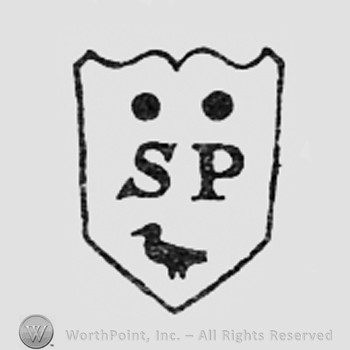 Mark with The letters "SP", a bird, two dots and | #317029
