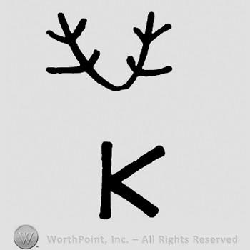 Mark with Two branches and letter K below. | #317234