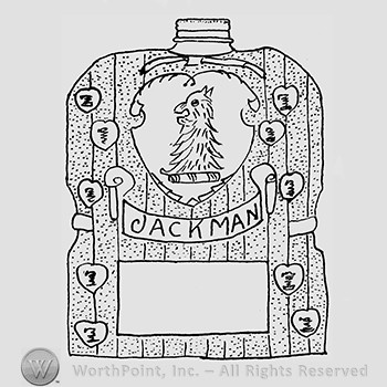 Mark with Glass Pattern: Jackman Whiskey; bottle. | #319208