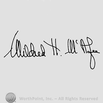 Mark with Signature: Mildred H. McAfee. | #324515