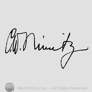 Mark with Signature: Chester William Nimitz. | #324525