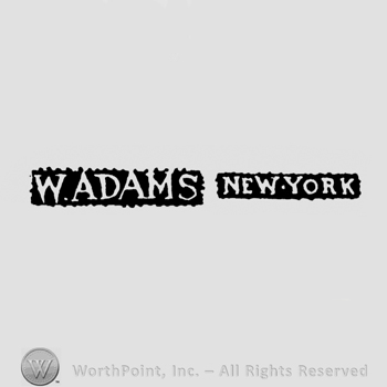 Mark with The text "W. ADAMS NEW YORK". | #32497