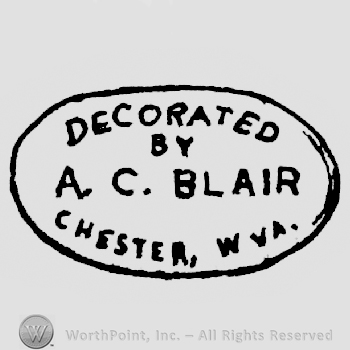 Mark with The text "DECORATED A.C. BLAIR CHESTER, | #32702