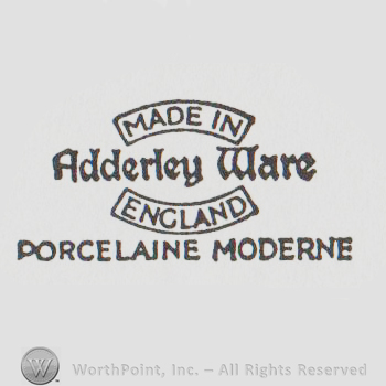 Mark with The text "MADE IN ENGLAND Adderley Ware | #32745