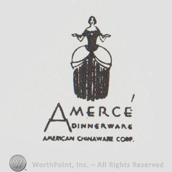 Mark with A woman and the text "AMERCE DINNERWARE | #32862