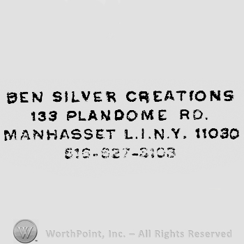 Mark with The text "BEN SILVER CREATIONS 133 | #32901