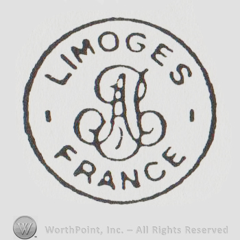 Mark with circle with the text "limoges A P | #32936