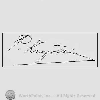 Mark with Signature: Petr Alekseevich Kropotkin. | #330320