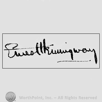 Mark with Signature: Ernest Hemingway. | #330352