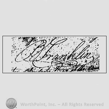Mark with Signature: Benjamin Franklin. | #330381
