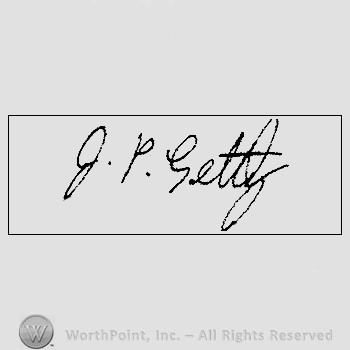 Mark with Signature: Jean Paul Getty. | #330490