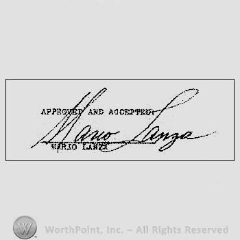 Mark with Signature: Mario Lanza. | #330527