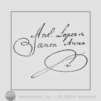 Mark with Signature: Antonio Lopez de Santa Anna. | #330817