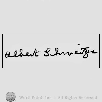 Mark with Signature: Albert Schweitzer. | #330953