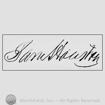 Mark with Signature: Sam Houston. | #331027