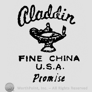 Mark with A lamp and the text "Aladdin FINE CHINA | #33201