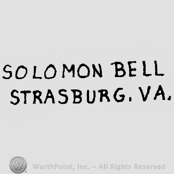 Mark with The text "SOLOMON BELL STRASBURG. VA.". | #33210
