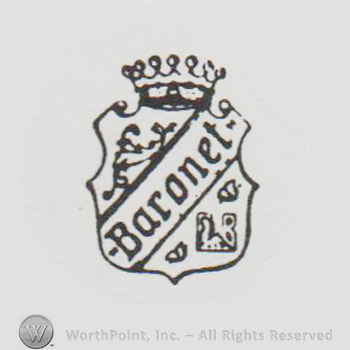 Mark with a crown above a shield with "baronet" | #33366