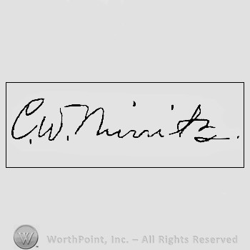 Mark with Signature: Chester William Nimitz. | #334516