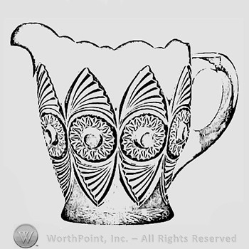 Mark with Glass pattern: Bullseye & Fan; creamer. | #336641