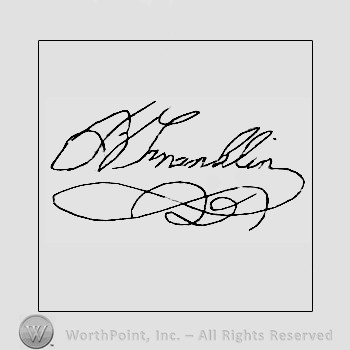 Mark with Signature: Benjamin Franklin. | #338015