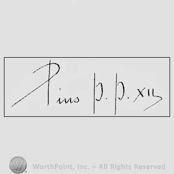 Mark with Signature: Pope Pius XII. | #338289