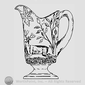 Mark with Glass Pattern: Racing Deer; pitcher. | #350584
