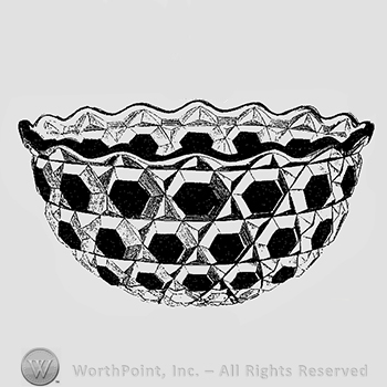 Mark with Glass pattern: No. 250 Red Block; bowl. | #356106
