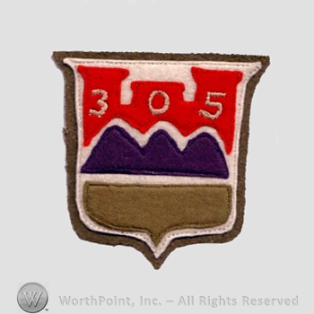 Mark with WWI Army Patch : 305th Engineers. | #360152
