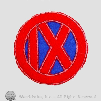 Mark with WWI Army Patch : IX Corps Patch. | #360395