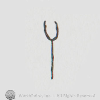 Mark with a fork with two fingers pointing up | #36238