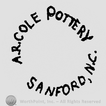Mark with The text "A.R. COLE POTTERY SANDFORD, | #36369
