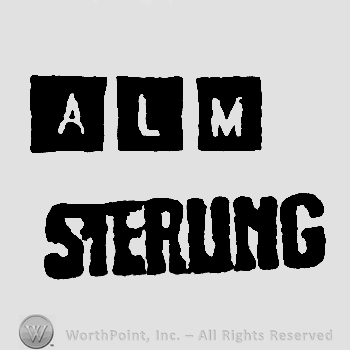 Mark with The letters "ALM", three squares, and | #36817