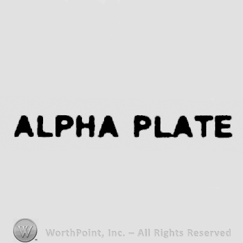 Mark with The words "ALPHA PLATE". | #36941