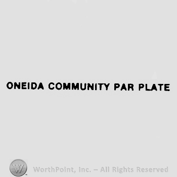 Mark with The text "ONEIDA COMMUNITY PAR PLATE". | #36951