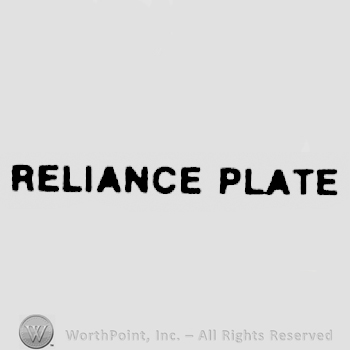 Mark with The words "RELIANCE PLATE". | #36957