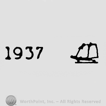 Mark with The number "1937" and a ship. | #37089